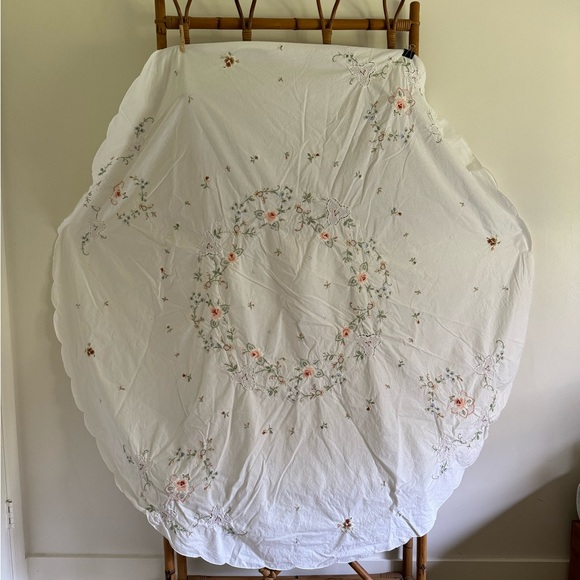 Dining | Vintage Embroidered Round Tablecloth | Poshmark